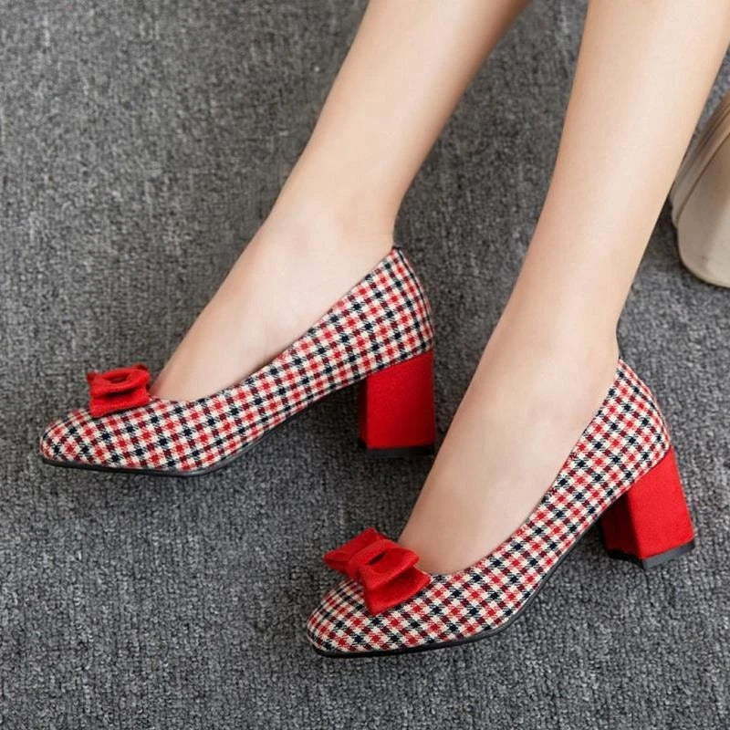 Chaussures Vintage Carreaux Rouge | Vintage-Dressing