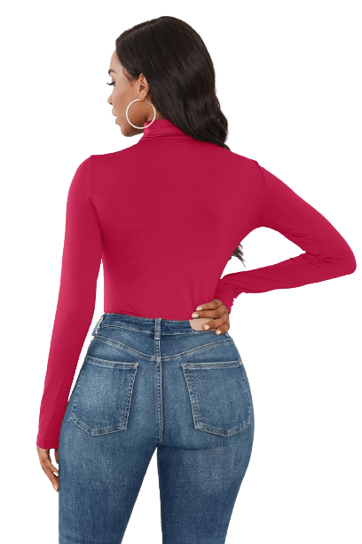 Body Manche Longue Femme Fuchsia | Vintage-Dressing