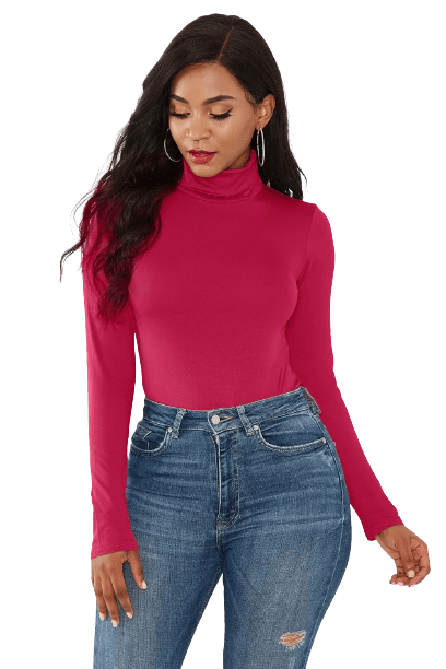 Body Manche Longue Femme Fuchsia | Vintage-Dressing
