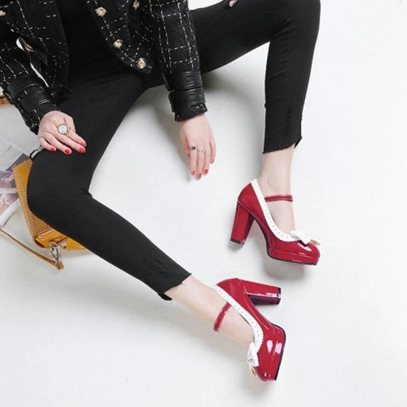 Chaussure Vintage Nœud Rouge | Vintage-Dressing