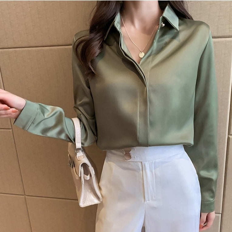 Chemise Satin Rétro | Vintage-Dressing