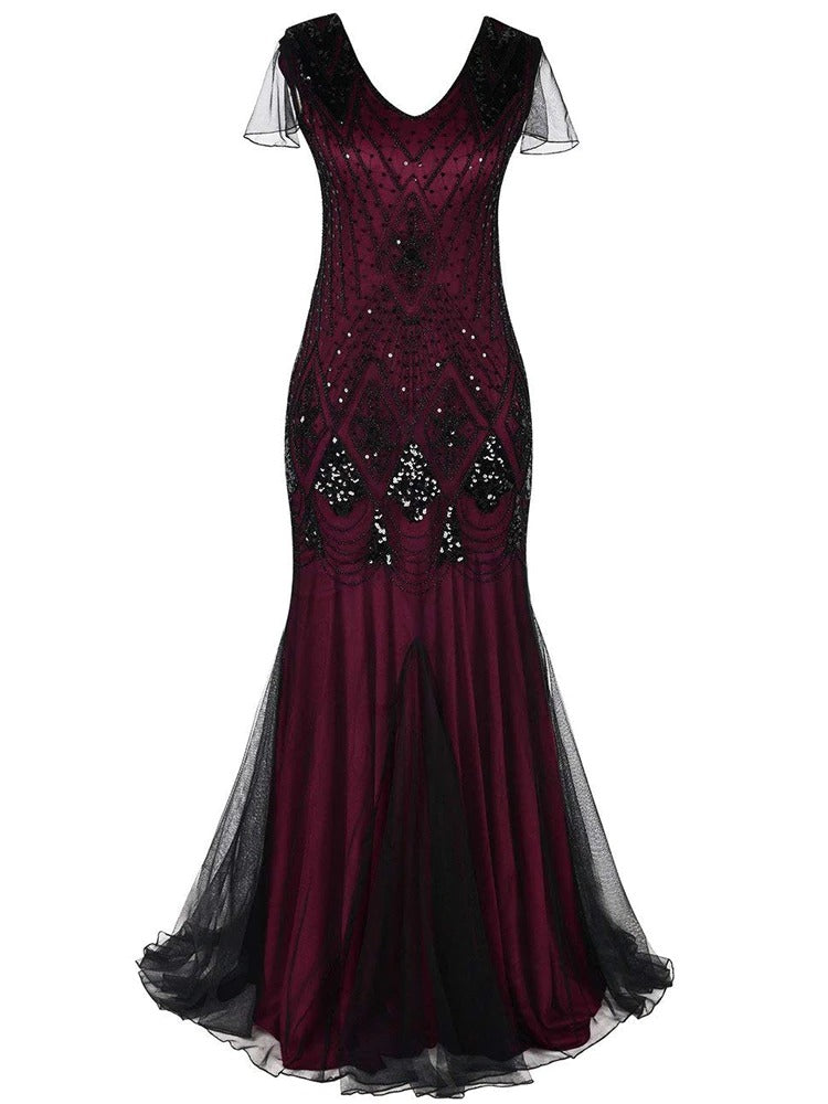 Robe Gatsby Longue Haute Couture Pourpre | Vintage-Dressing